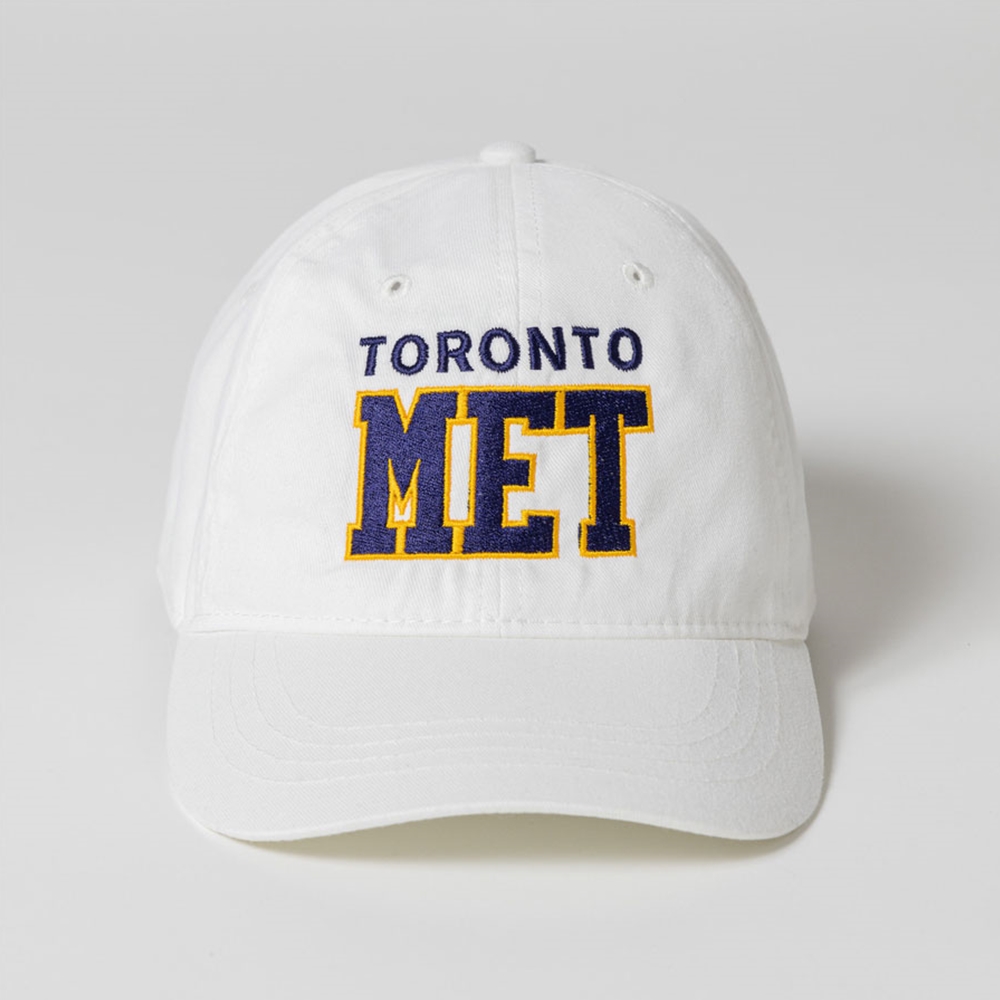 Toronto Metropolitan University Campus Store - TMU MET Varsity Cap - White