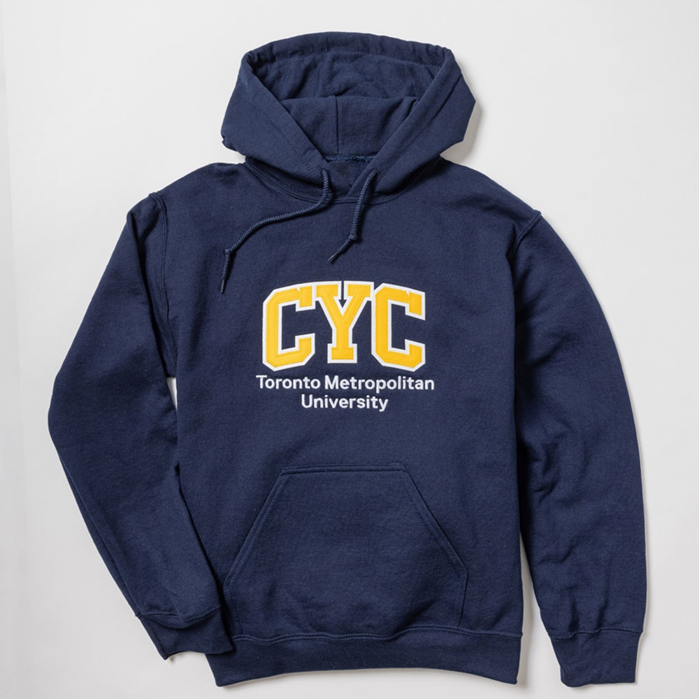 Toronto Metropolitan University Campus Store - Navy Hoodie with CYC Logo